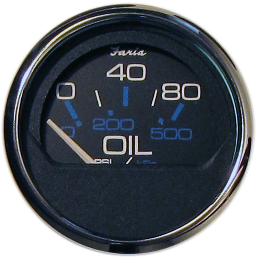 FARIA 13702 CHESAPEAKE BLACK SS DOMED OIL PRESSURE GAUGE - OEM GP9640